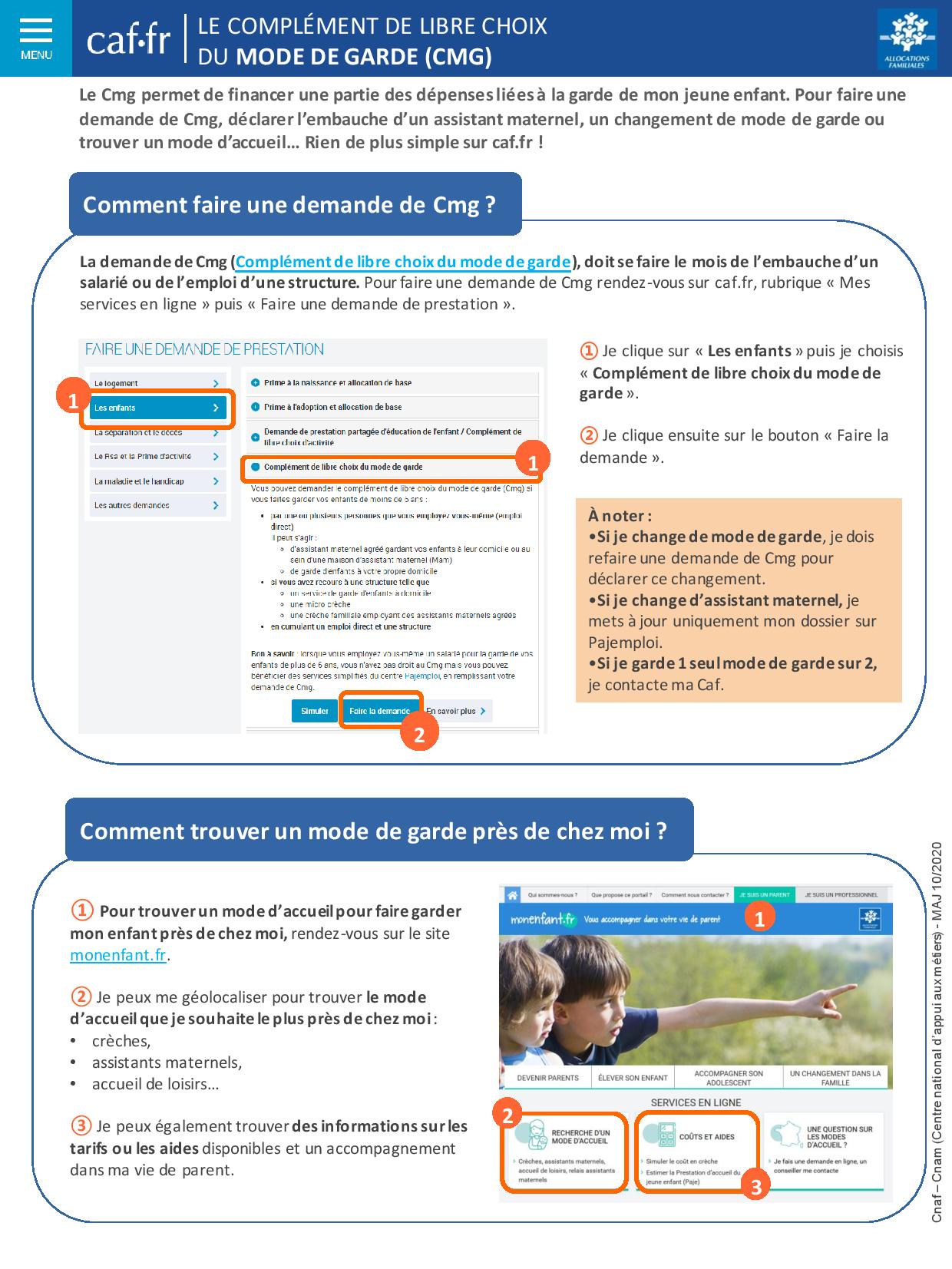 Faire une demande de Cmg | caf.fr