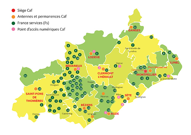 Les points d'accueil Caf de l'Hérault et points d'accueil partenaires ...