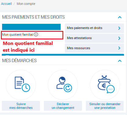 CAF - Connaître mon quotient familial