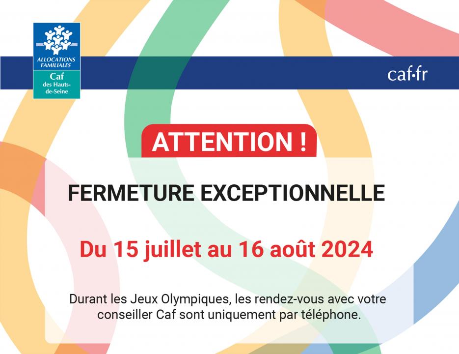 CAF - Contacter votre Caf pendant les Jeux Olympiques